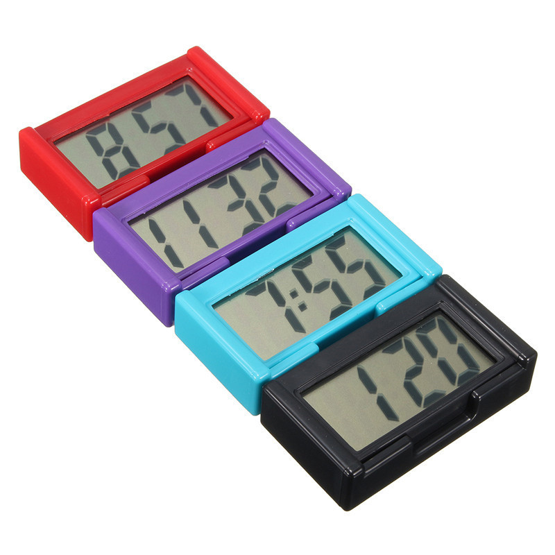 Jual Mini Car Dashboard Digital Clock Vehicle Self-Adhesive Clock with LCD Time Day Display ...
