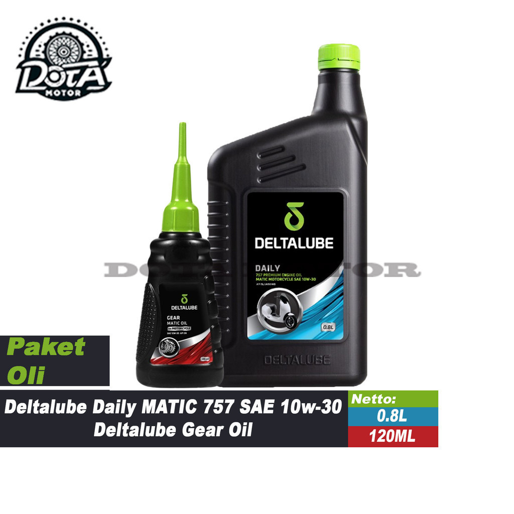 Jual PAKET OLI DELTALUBE DAILY FOR MATIC 757 PREMIUM 10w30 0.8L PLUS ...