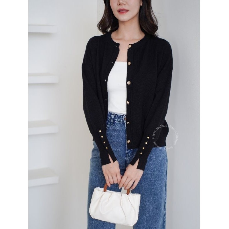 Jual Joshie Knit Cardigan Atasan Rajut Katun Halus Adem Tangan Panjang Hijab Friendly Kardigan ...