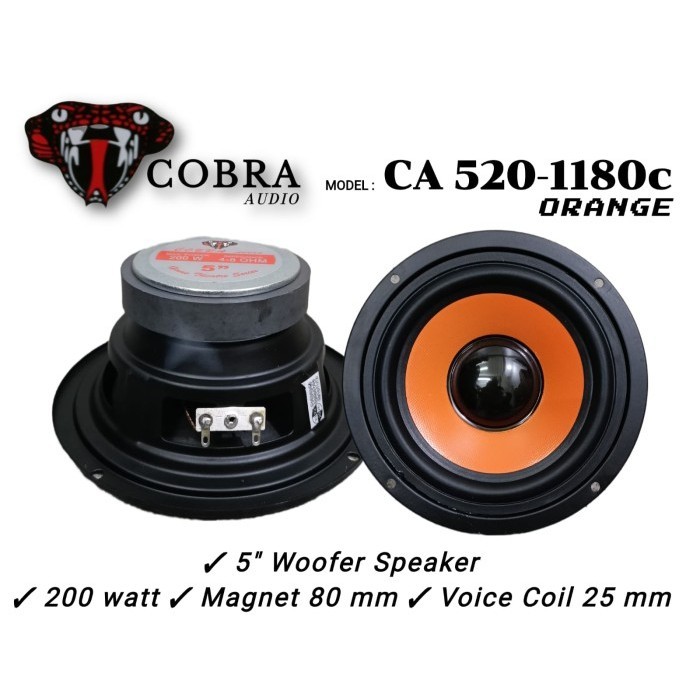 Jual Distributor speaker cobra 5 inch CA 520-1180C 4L woofer | Shopee Indonesia