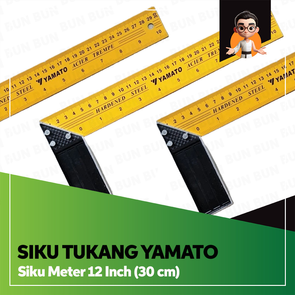 Jual Siku Tukang / Siku Meter 12 INCH (30 CM) YAMATO / Penggaris Siku L ...