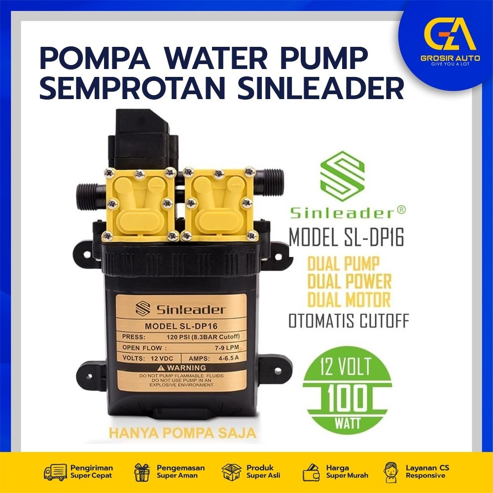 Jual Pompa DC Mobil SINLEADER SL-DP16 Dual Pump JET 130PSI Murah | Shopee Indonesia
