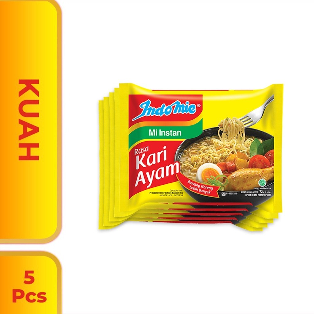 Jual Mie Instan 5 Pcs - Indomie Kuah Kari Ayam Indofood | Shopee Indonesia