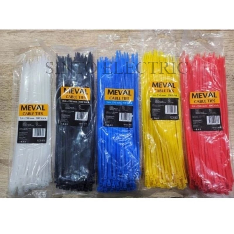 Jual MEVAL Kabel Ties 25 cm x 3.6 mm Kabel Pengikat | Shopee Indonesia