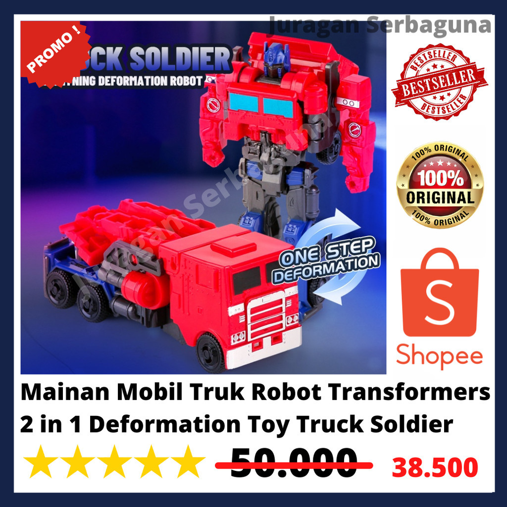 Jual Mainan Mobil Truk Robot Transformers 2 in 1 Deformation Toy Truck ...