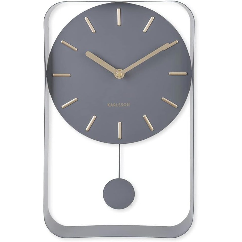 Jual Karlsson Wall Clock Pendulum Charm Small Steel Grey 32,5 cm x 20 ...