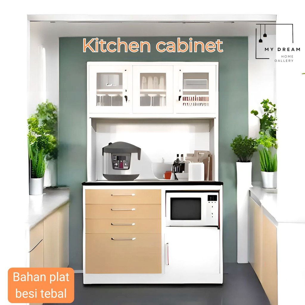 Jual Kitchen Cabinet | Kitchen Set | Lemari Rak Dapur dengan Lampu LED ...
