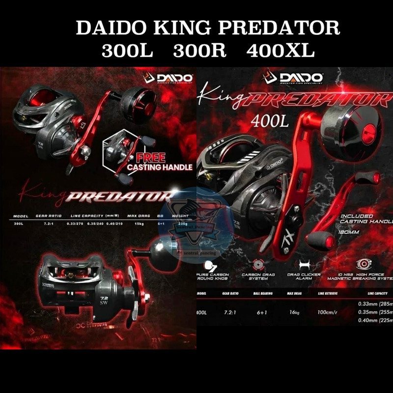 Jual Reel Daido King Predator 300L 300R 400XL | Shopee Indonesia