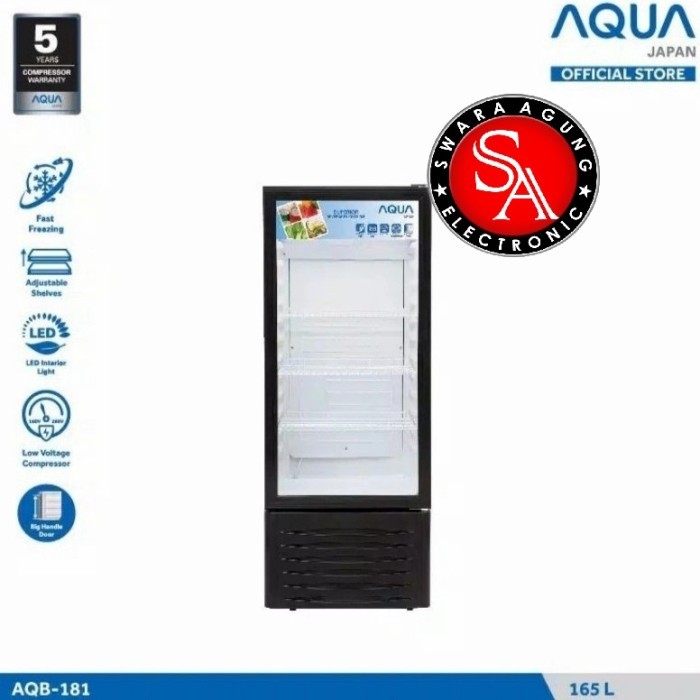 Jual Kulkas Showcase 3 Rak 165 Liter AQUA Type : AQB-181 - Low Watt ...