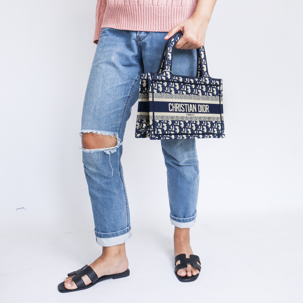 Jual TAS TOTE D BOOK MINI OBLIQUE BLUE BAG | Shopee Indonesia