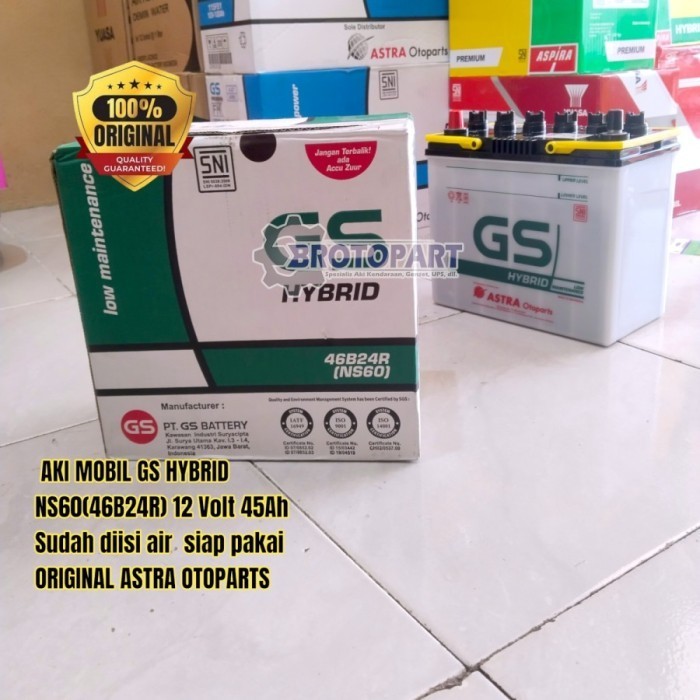 Jual Aki Suzuki APV, Carabian, Jimny, S-Cross GS ASTRA Hybrid NS60 45Ah | Shopee Indonesia