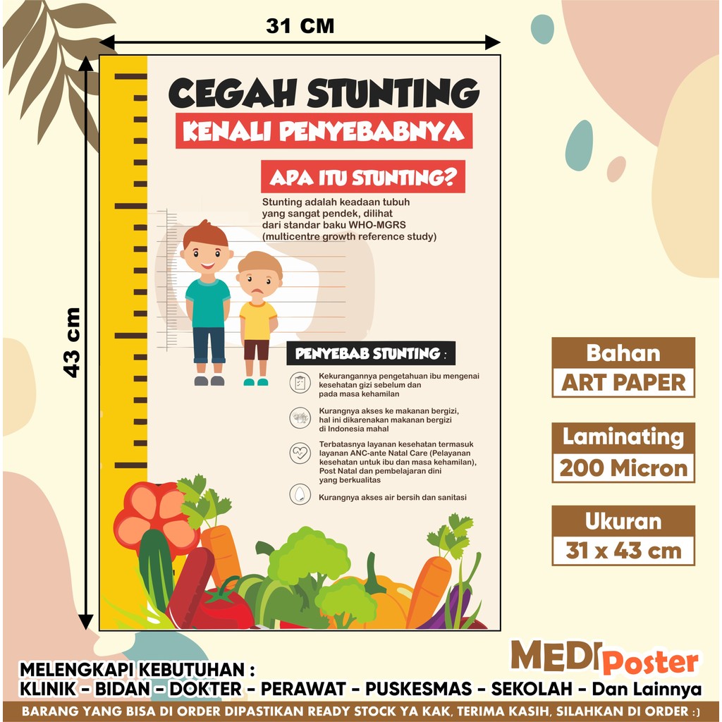 Jual Poster Cegah Stunting Kenali Penyebabnya | Shopee Indonesia