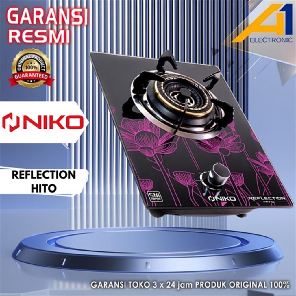 Jual NIKO Kompor Gas Tanam REFLECTION HITO , 1 Tungku Kaca | Shopee Indonesia