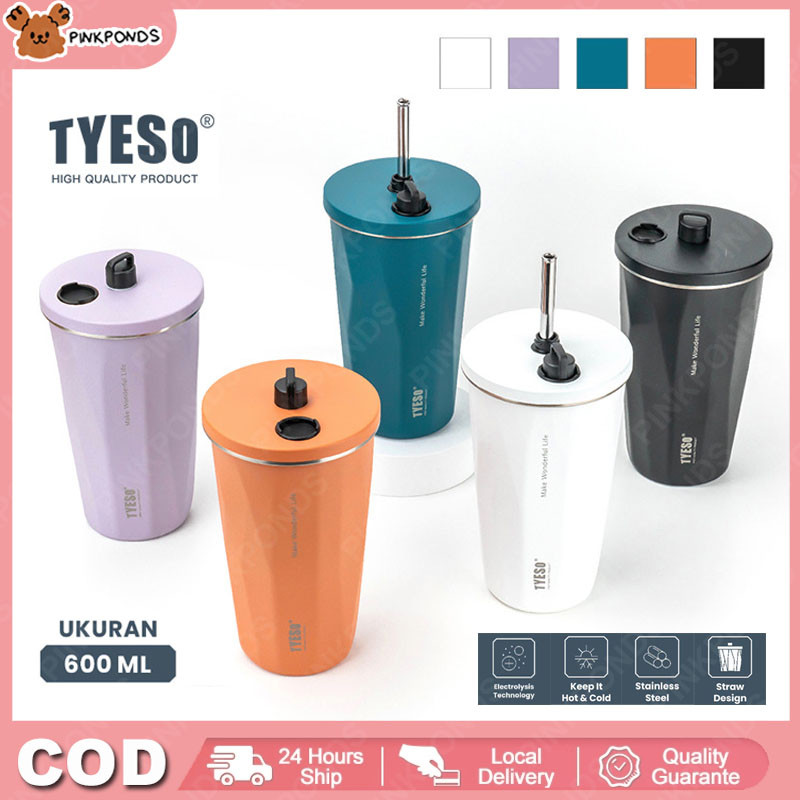 Jual 600ml Tyeso Tumbler Minum Polos Vacuum Insulated Stainless Steel Mug Kopi Pendingin ...