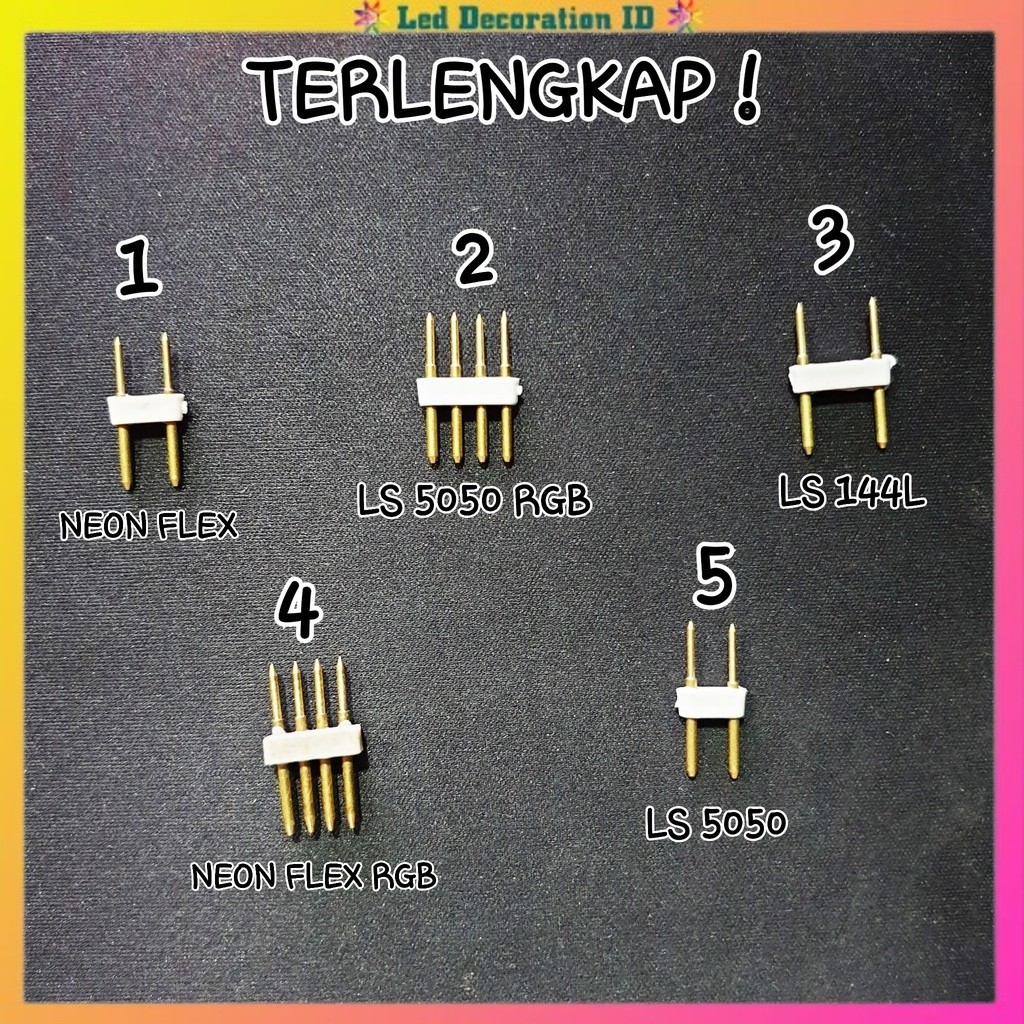 Jual ⭐LDI⭐ JARUM LED STRIP / PIN CONNECTOR RGB / JARUM SOCKET NEON FLEX ...