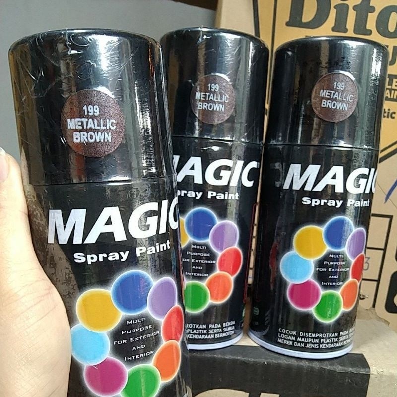 Jual cat semprot pilok pilox magic spray paint magic metallic brown 199 ...