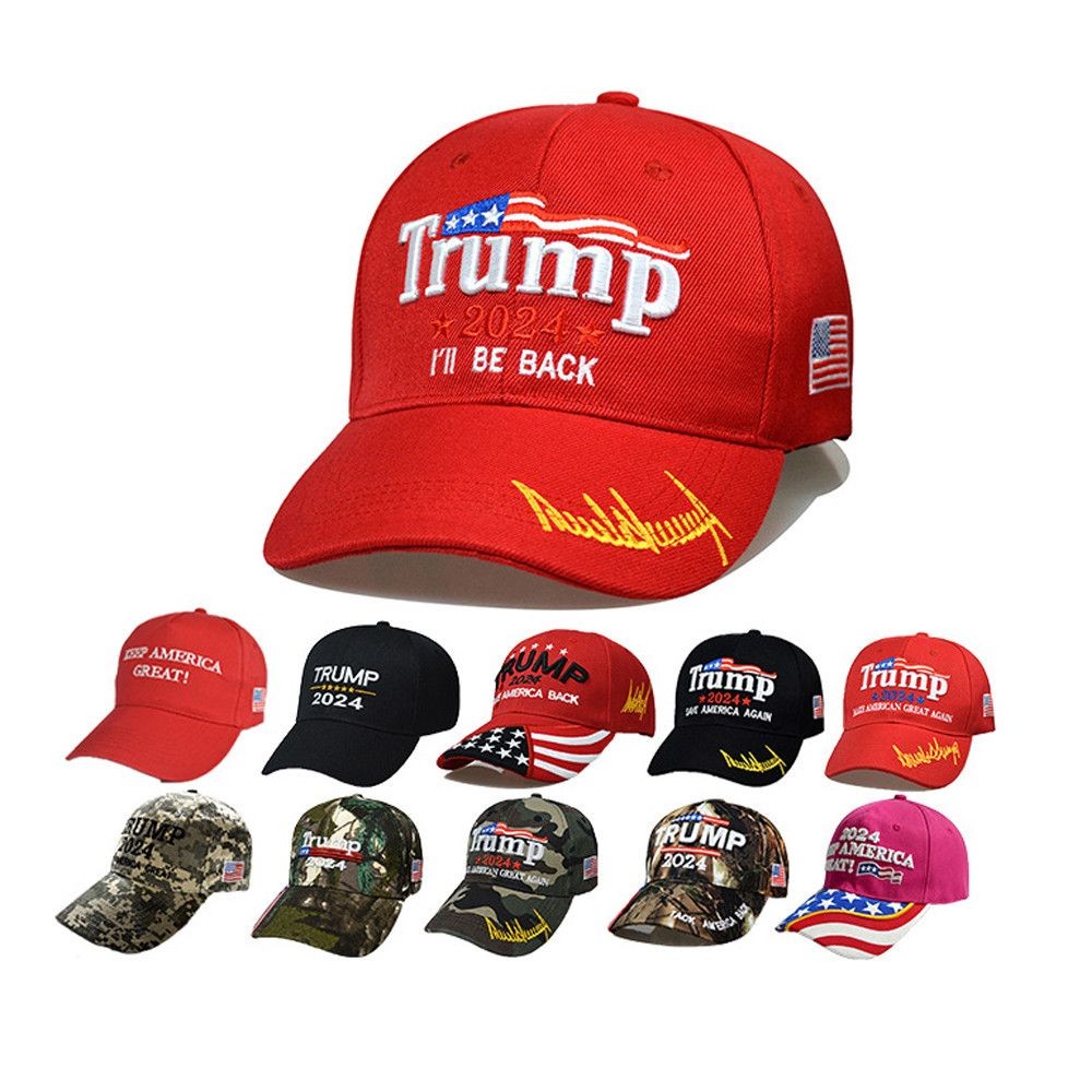 Jual Trump 2024 US Flag Baseball Cap Trump Cotton Sunscreen Hats ...