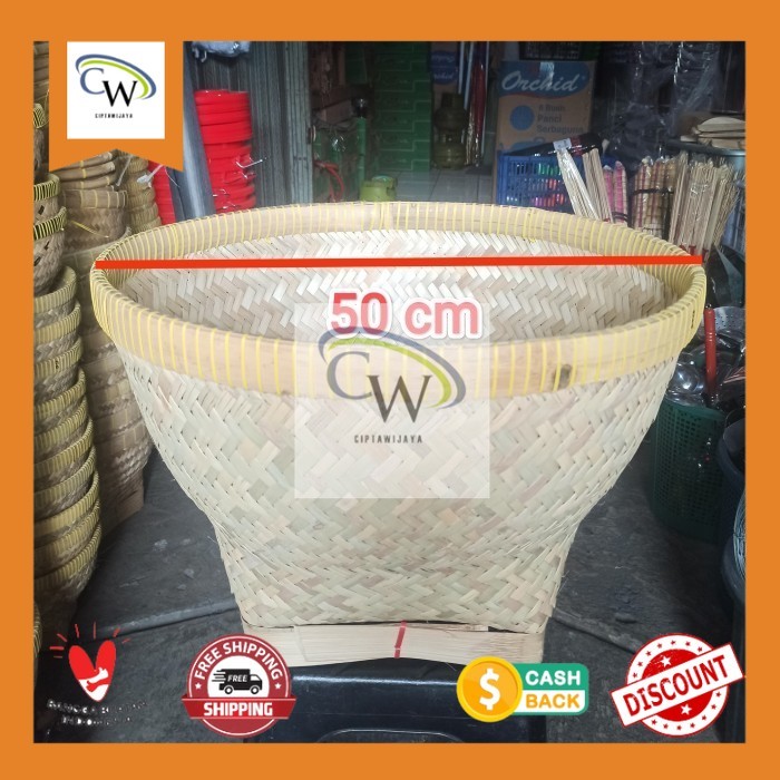 Jual Bakul Bambu JUMBO Anyaman Super 50 CM / Bakul Cuci Beras Nasi ...