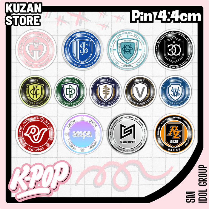 Jual Pin Logo KPOP 4.4 cm (SM Idol Group Logo) / Pin Badge / Pin Button / Pin Peniti / Pin Press ...