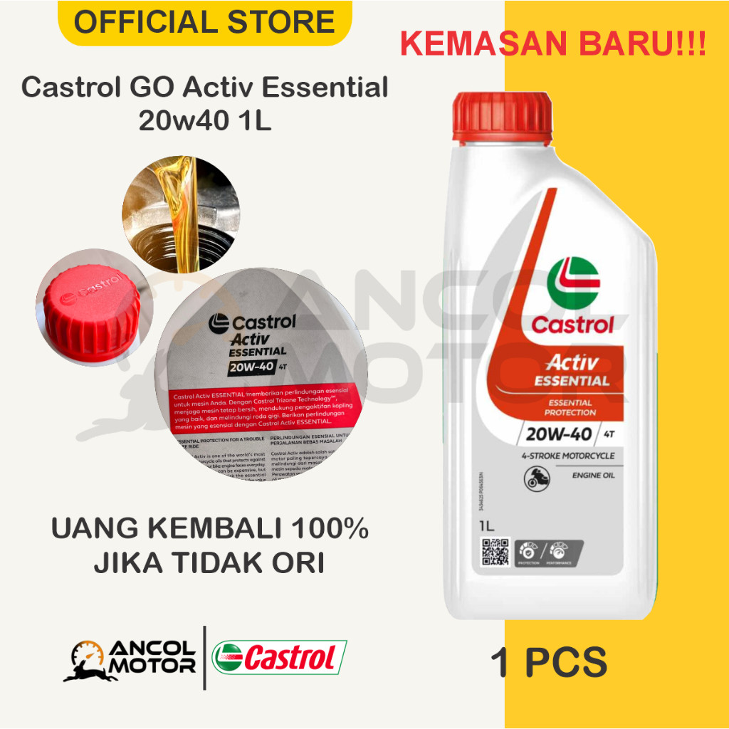 Jual Castrol GO 1L Oli Motor Sport 4T 20w40 Universal Honda Yamaha ...