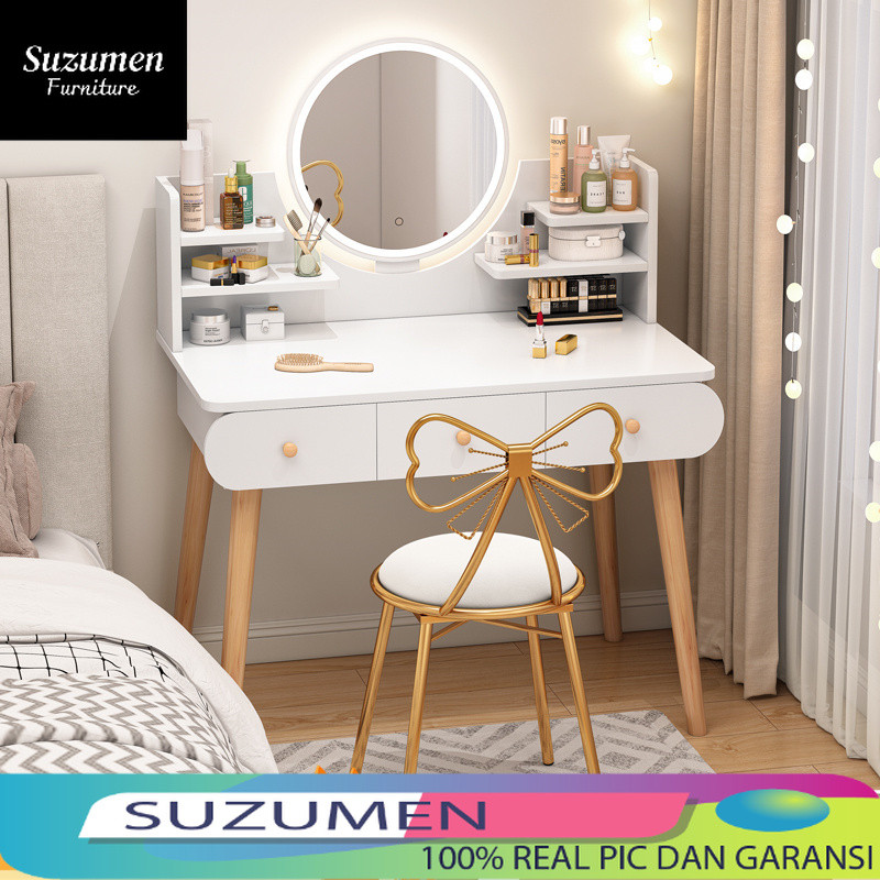 Jual SUZU Meja Rias dengan LED Meja Rias Putih Meja Rias Modern ...