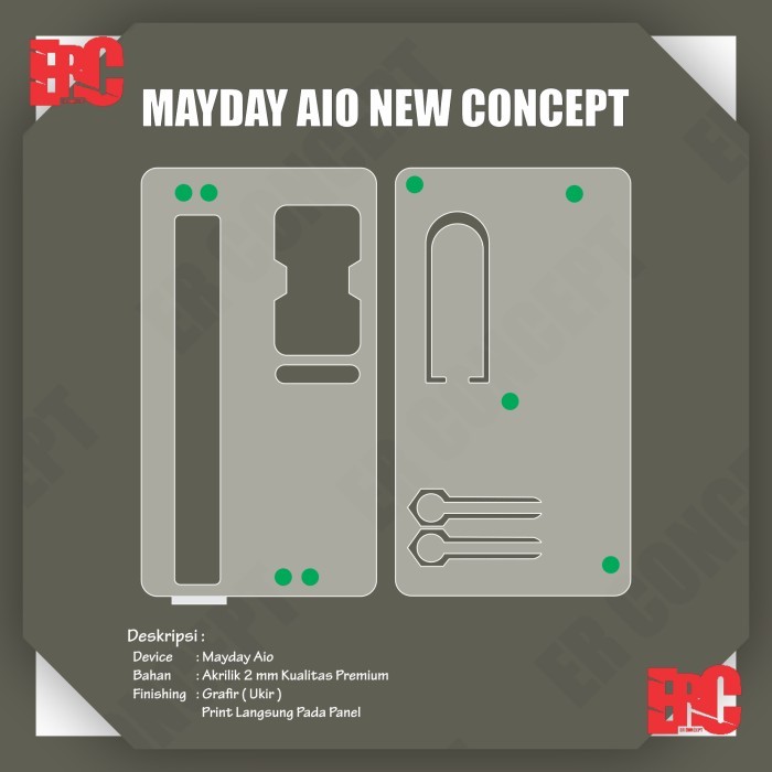 Jual Backdoor Mayday Aio Panel Akrilik Clear & Print UV Bisa Custom ...