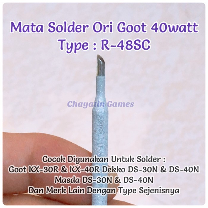 Jual Mata Solder Original Goot 40 Watt Type R-48SC Model Tapak Kuda Kecil -NRA | Shopee Indonesia