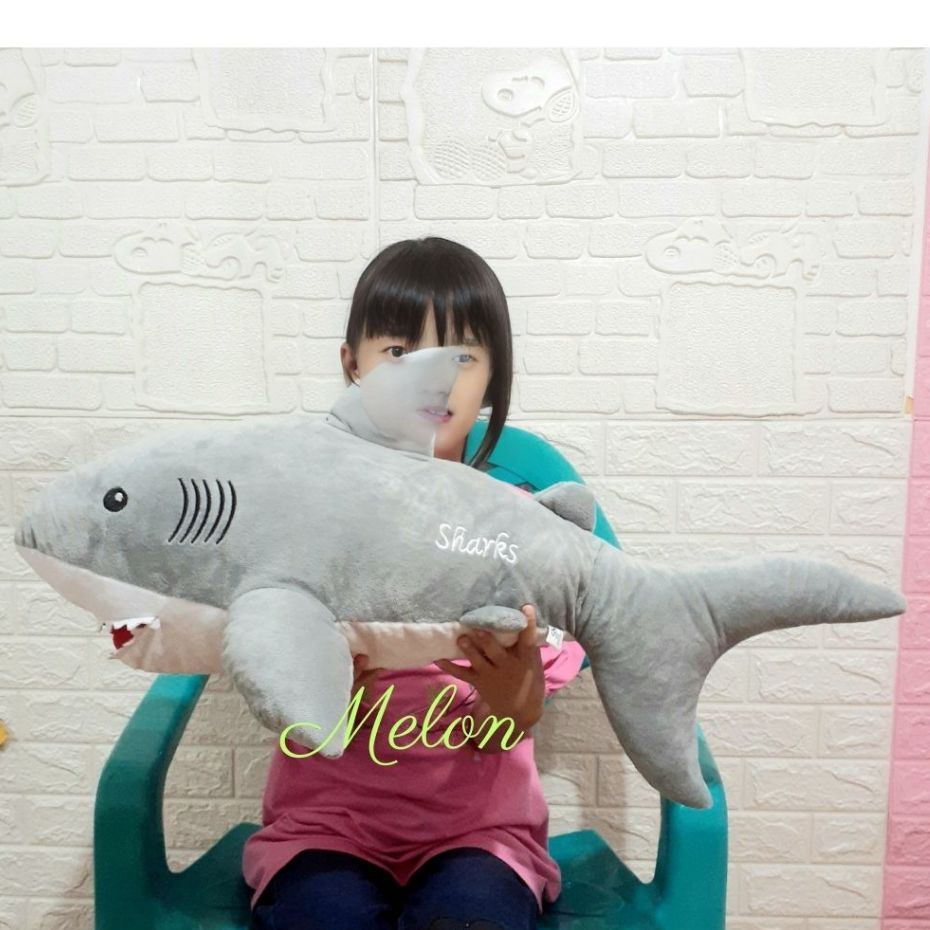 Jual Boneka Ikan Hiu Daddy Mommy Sharks Besar Abu SNI | Shopee Indonesia