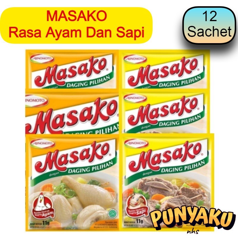 Jual Masako Kaldu Bubuk Renceng Ayam dan Sapi 12 sachet Penyedap Rasa ...
