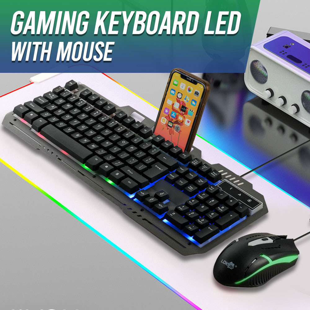 Jual LDKAI Gaming Keyboard LED with Mouse - 828 - Black | Shopee Indonesia