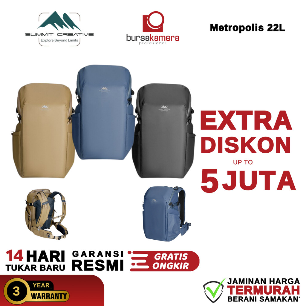 Jual Summit Creative Camera Backpack Metropolis 22L Tas Kamera 22 L Tas Ransel Kamera 22 Liter ...