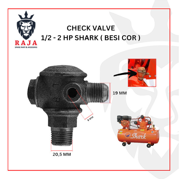 Jual Check Valve 1/2 - 2 HP Shark Bahan Besi Cor Klep Tangki Katup Satu ...