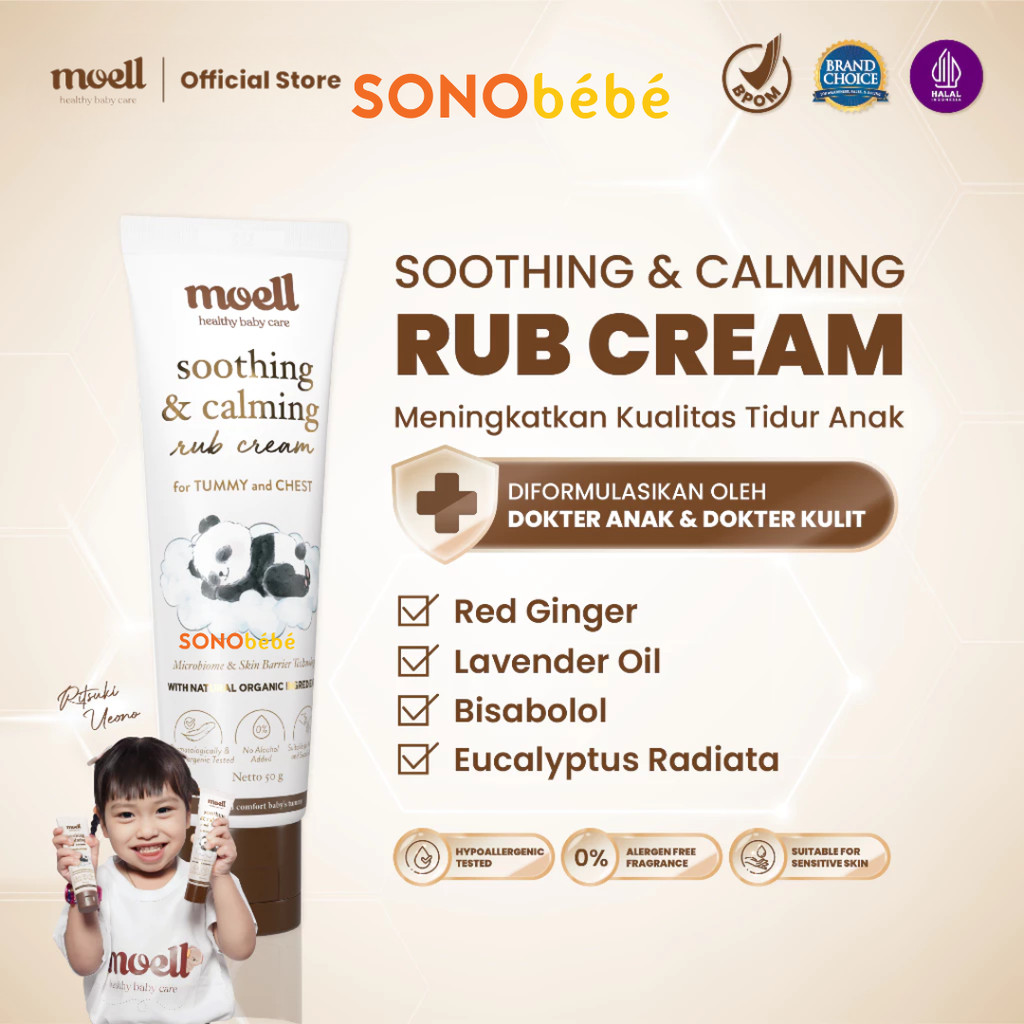 Jual Moell Soothing & Calming Rub Cream 50gr - Red Ginger, Lavender Oil ...