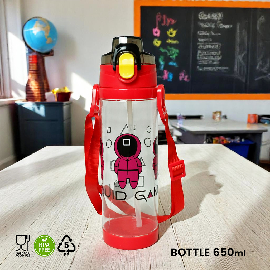 Jual Botol Air Minum BPA Free / Botol Minum Squid Game / Water Bottle 4012 650Ml | Shopee Indonesia
