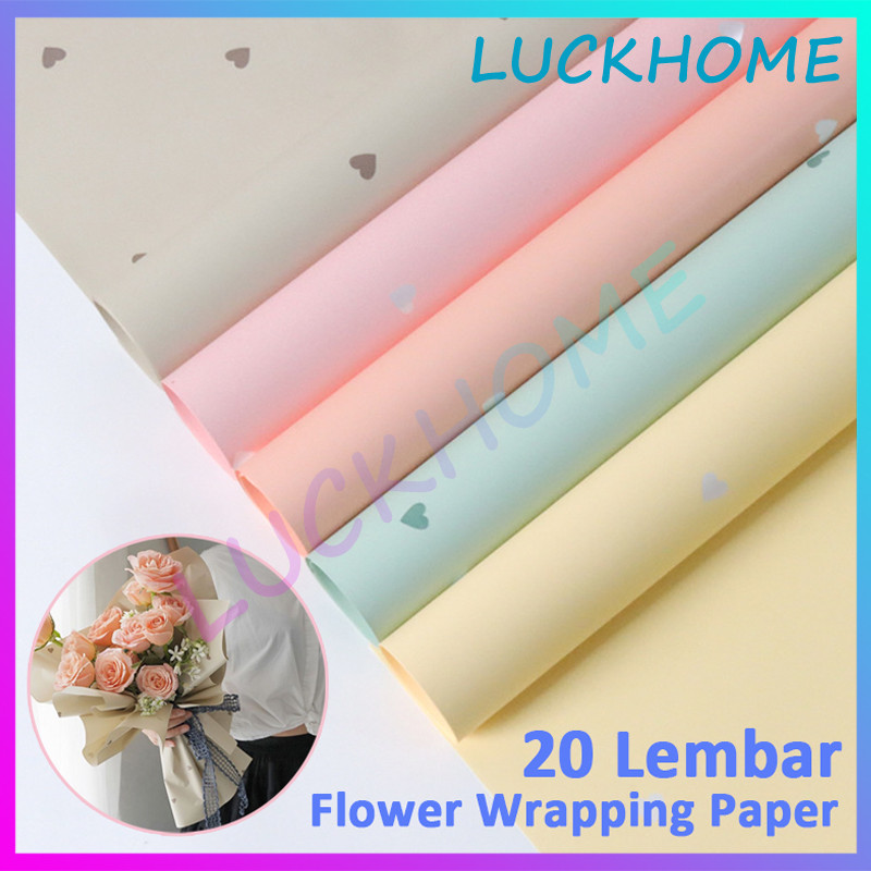 Jual 20 Lembar/Bungkus Wrapping Paper Kertas Buket Love Polkalove ...