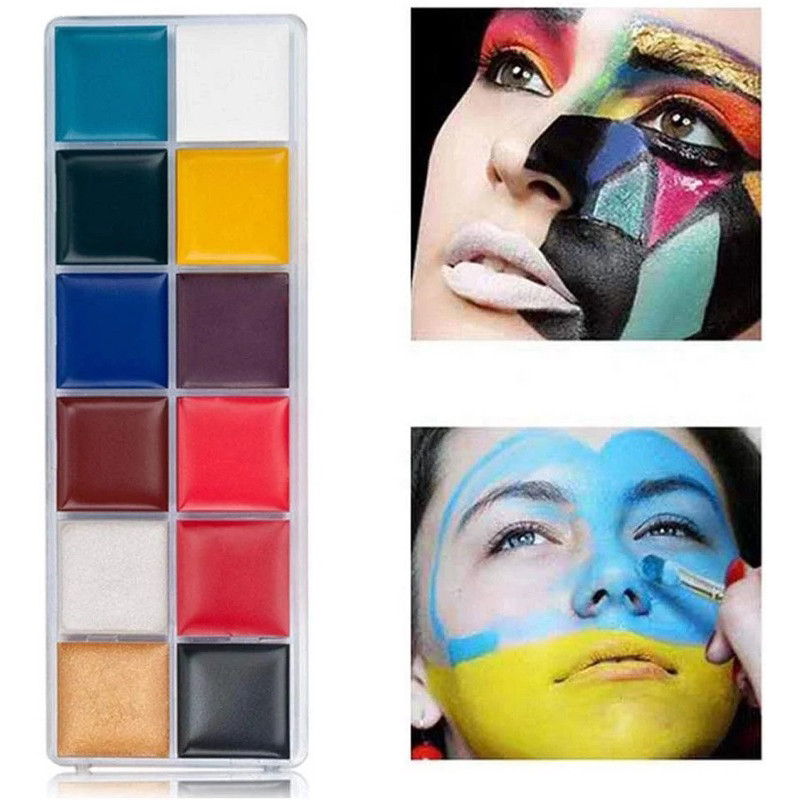 Jual Face painting non toxic – 12 warna + 2 kuas (aman untuk anak ...