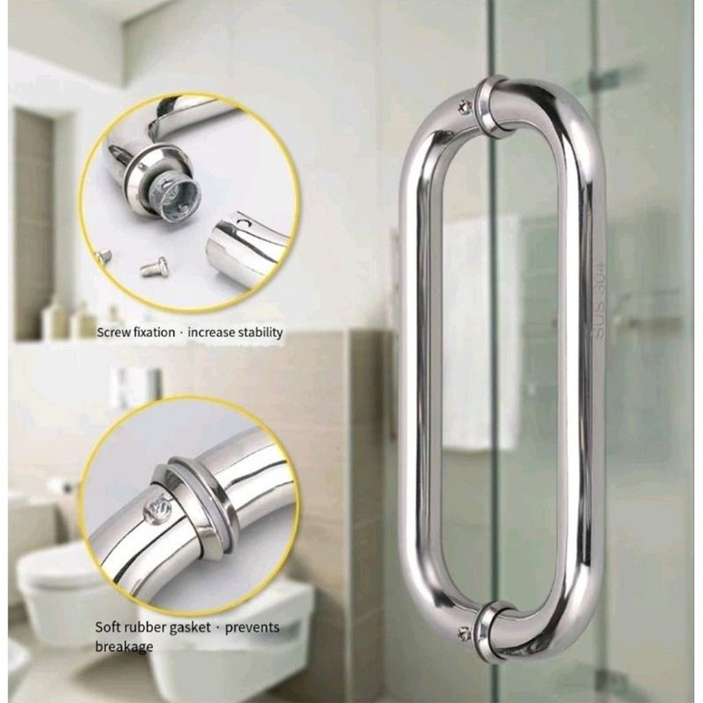Jual 1Pair Gagang Pull Handle Kamar Mandi Pintu Kaca Aluminium ...