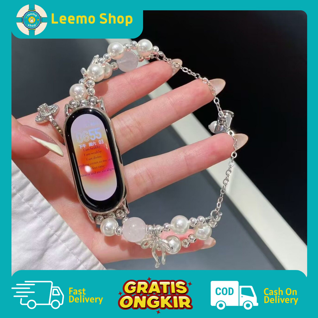 Jual Strap Smartwatch Beads Rantai Mutiara Charm Pita Cantik – Tali ...