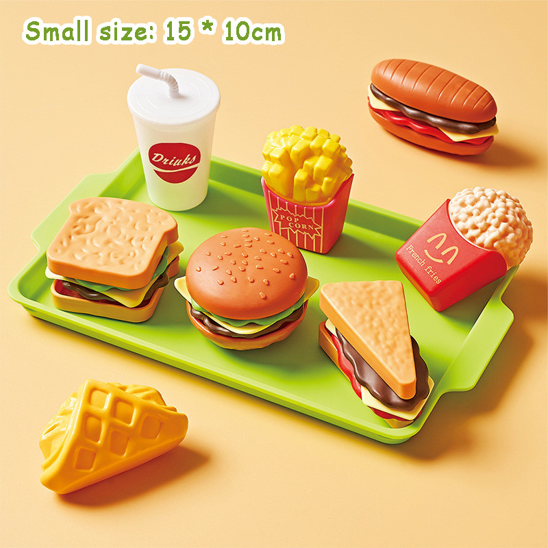 Jual Kids Kitchen Toy Pretends Play Cooking Food Game Hamburger Pizza ...