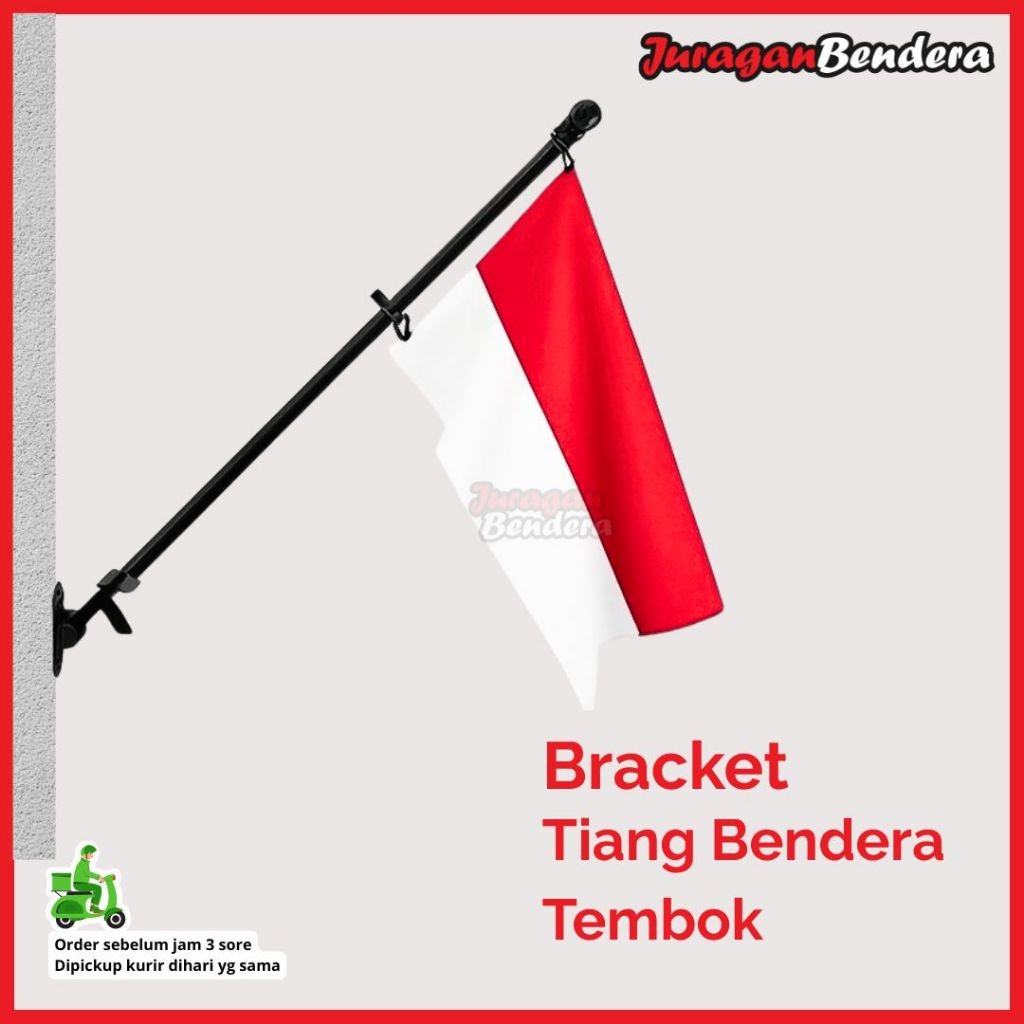 Jual Tiang Bendera Dinding + Bracket untuk Tembok luar Rumah (Outdoor ...