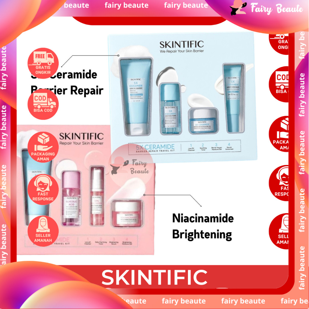 Jual SKINTIFIC 5X Ceramide Travel Kit Skincare Paket Moisturizer ...