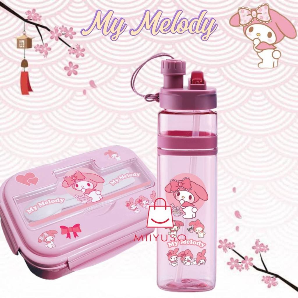 Jual ASM.SHOP Set Kotak makan + Botol minum Sanrio / Lunch box set Kuromi Cinnamoroll My Melody ...