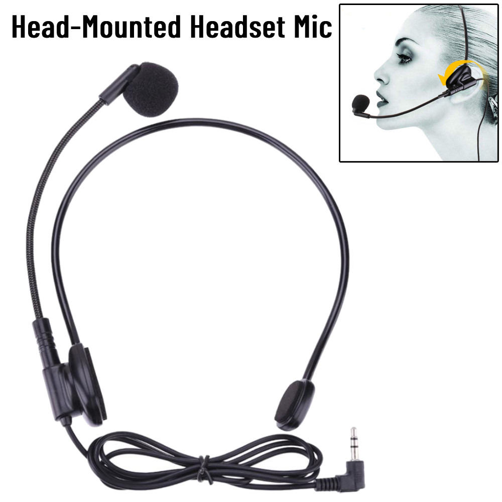Jual Head-Mounted Microphone Cable Headset Microphone Flexible 3.5mm ...