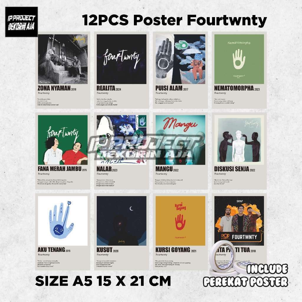 Jual Poster Playlist Band Fourtwnty - 12PCS - Size A5 | Shopee Indonesia