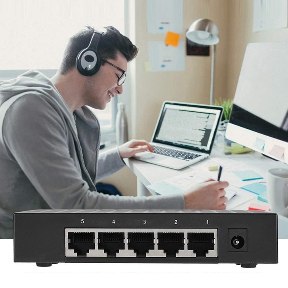 Jual 5 Port 1000Mbps Desktop Switcher RJ45 Ethernet Switching Splitter ...
