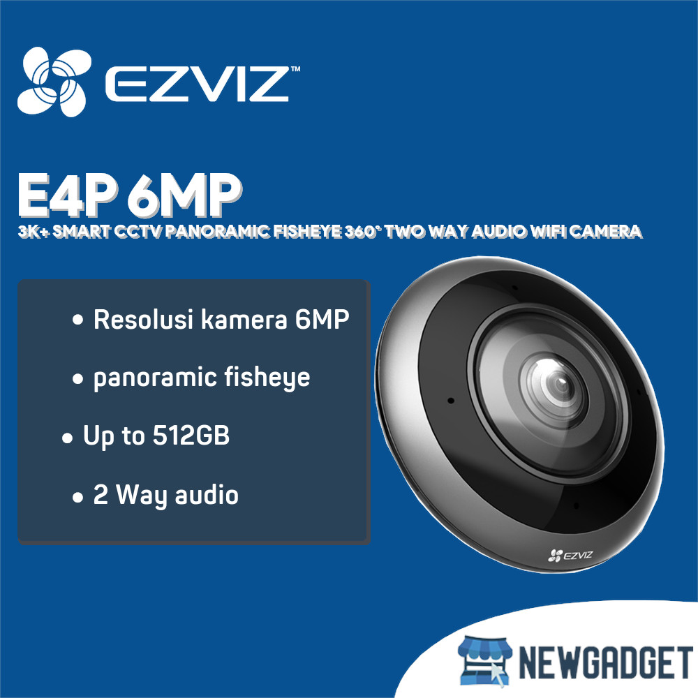Jual EZVIZ E4P 6MP 3K+ SMART CCTV PANORAMIC FISHEYE 360° TWO WAY AUDIO WIFI CAMERA | Shopee ...