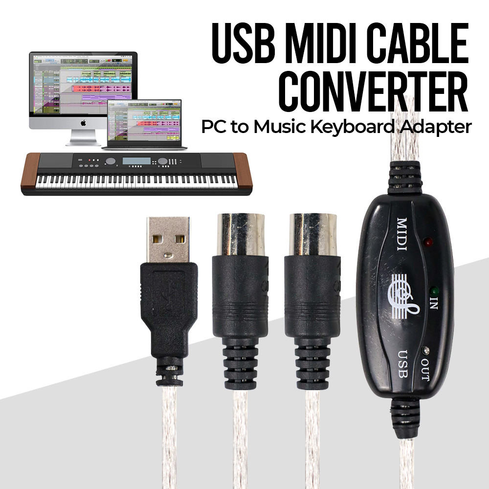 Jual PROMO USB MIDI Cable Converter PC to Music Keyboard Adapter Cable ...