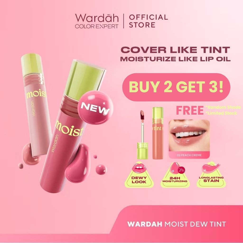 Jual [BUY 2 GET 3: OMBRE LIP TINT ANTI PANAS DALAM] WARDAH Moist Dew ...