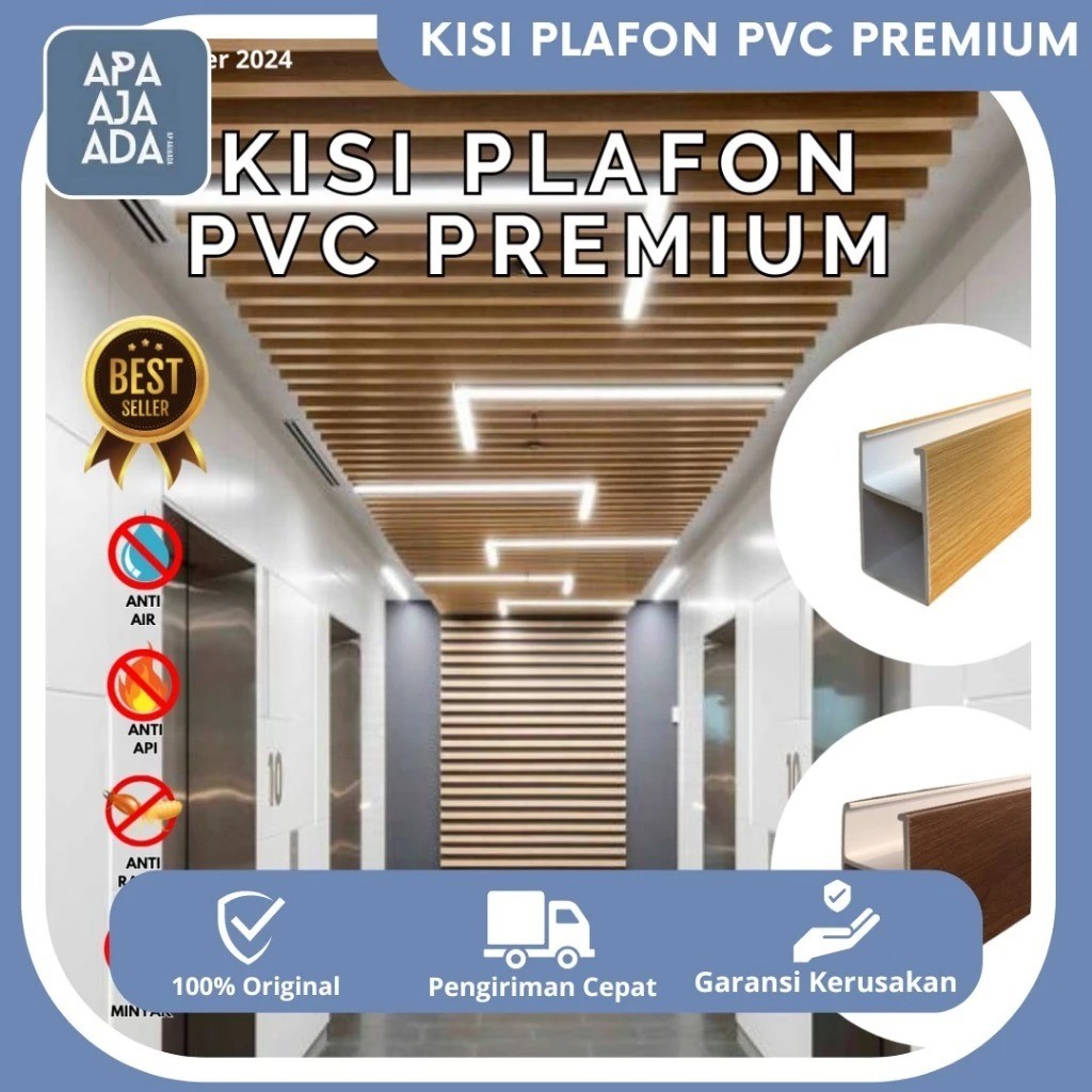 Jual Kisi Kisi Plafon PVC | Plafon PVC | WPC Bar Ceiling | plafond PVC ...