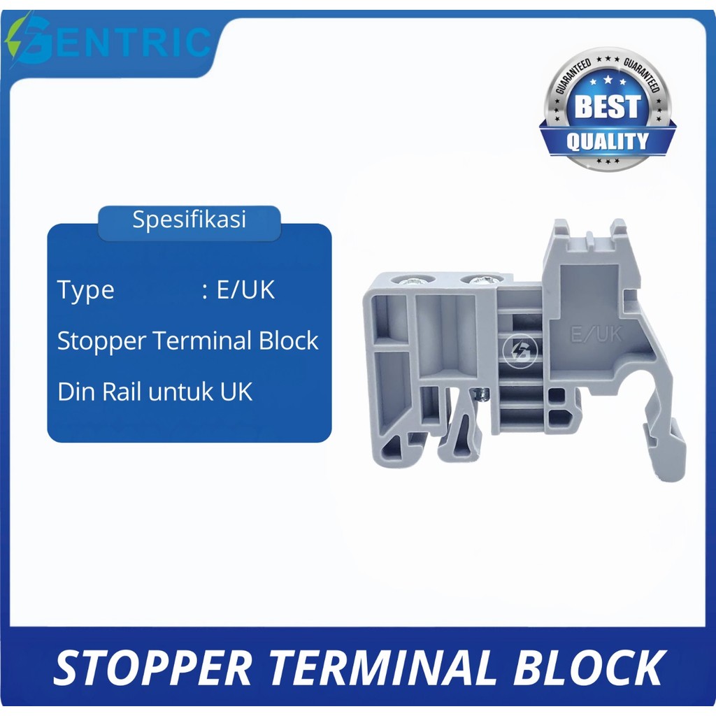 Jual Stopper Terminal Block UK Din Rail Type E/UK BEST QUALITY | Shopee ...